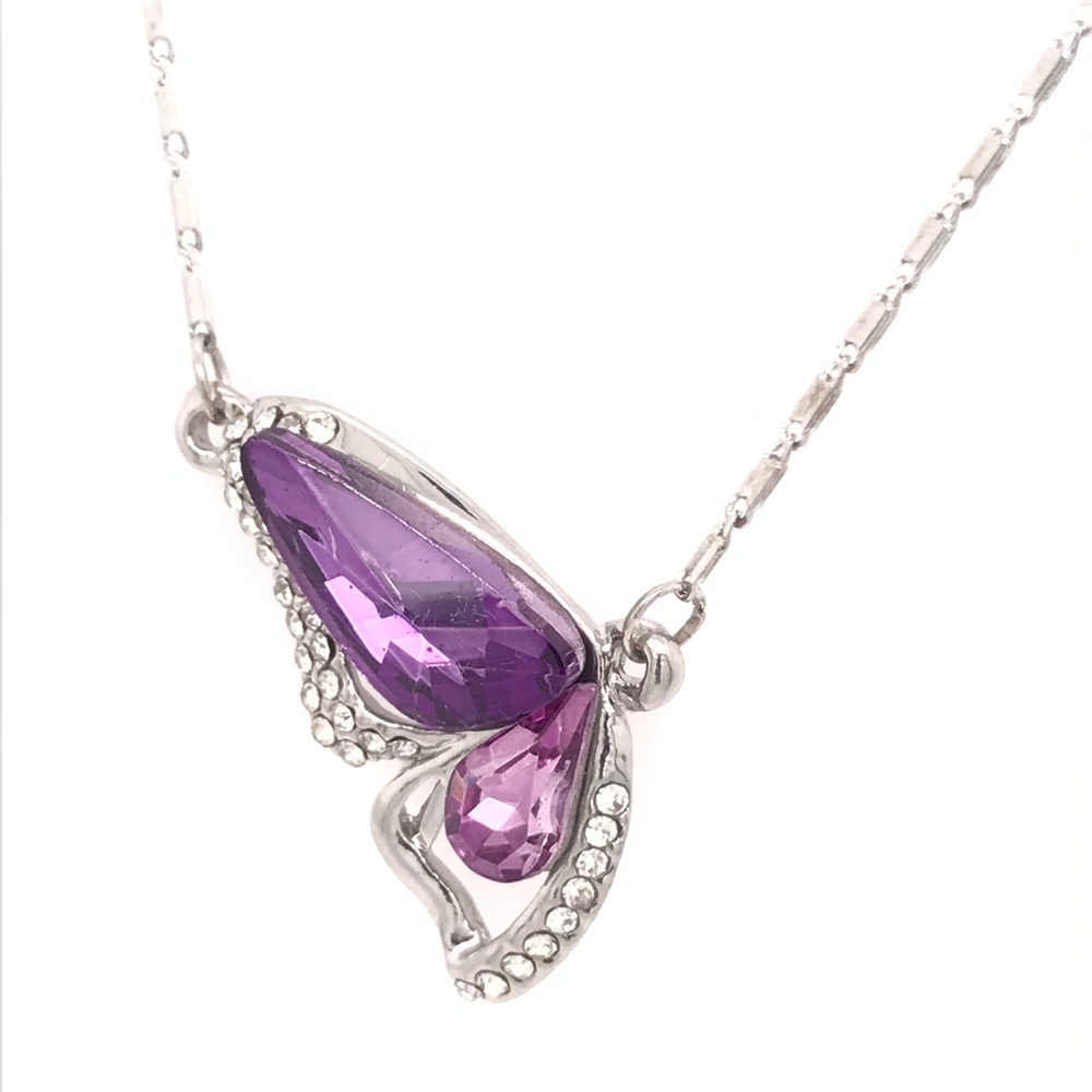Gorgeous Purple Butterfly Swarovski Necklace - Gem